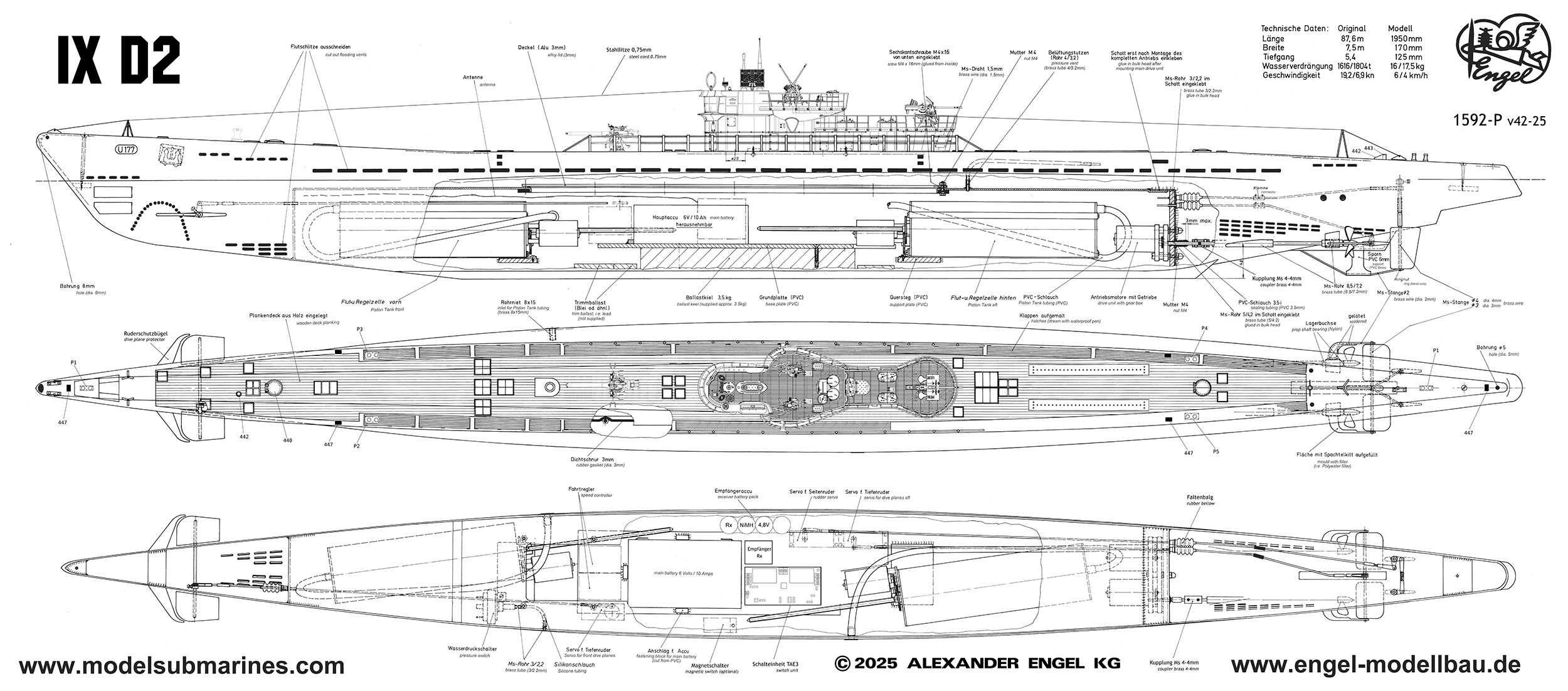 Modellbau Alexander Engel KG | Bauplan mit Bauanleitung U177 v42-25 ...